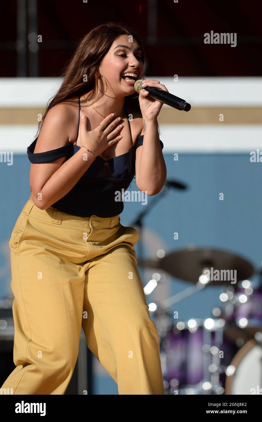 New York, NY, USA. 25th Sep, 2021. Alessia Cara on stage for Global ...