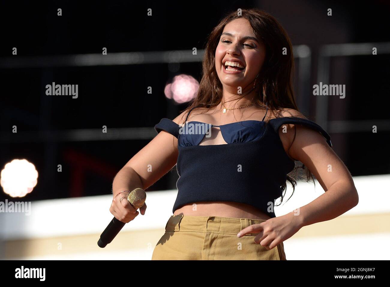 New York, NY, USA. 25th Sep, 2021. Alessia Cara on stage for Global ...