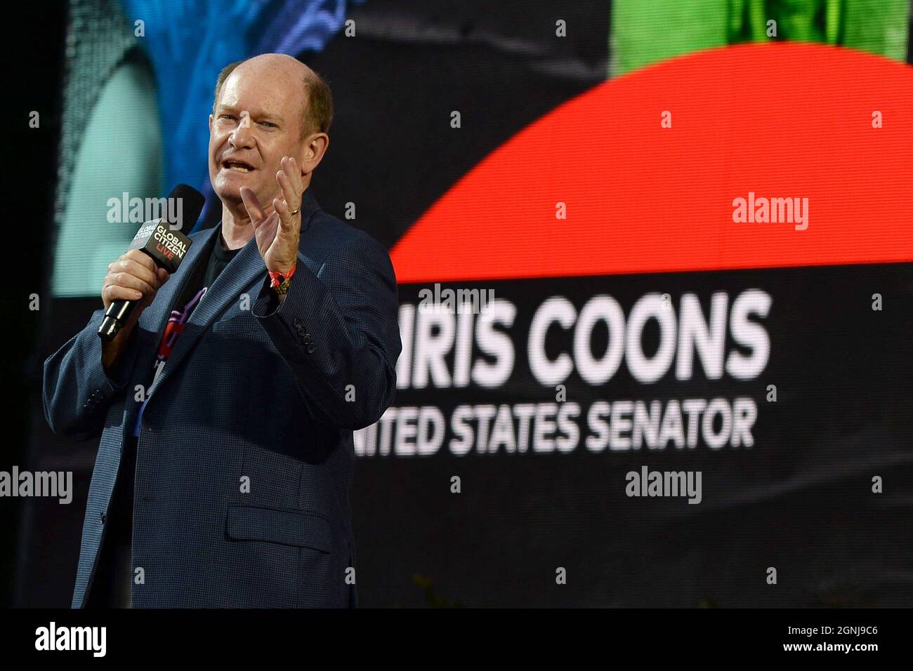 New York, NY, USA. 25th Sep, 2021. Christopher A. Coons on stage for ...
