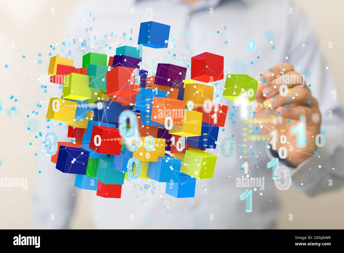 A 3d rendering of the Internet infrastructure concept. Abstract ...