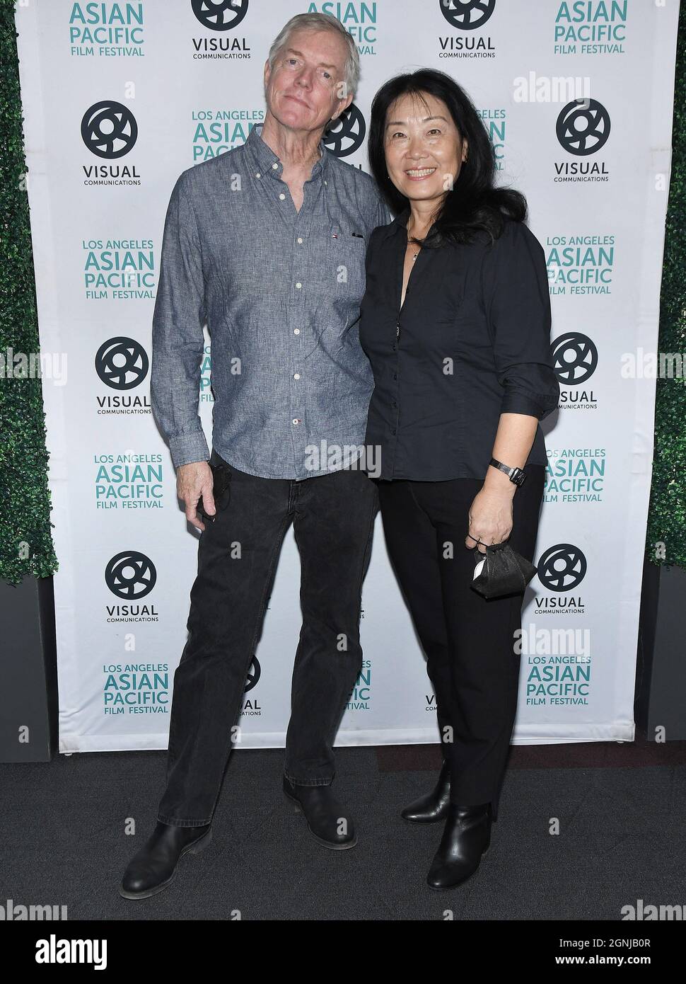 (L-R) Douglas Smith and Wife Anna Chi at the 2021 Los Angeles Asian ...