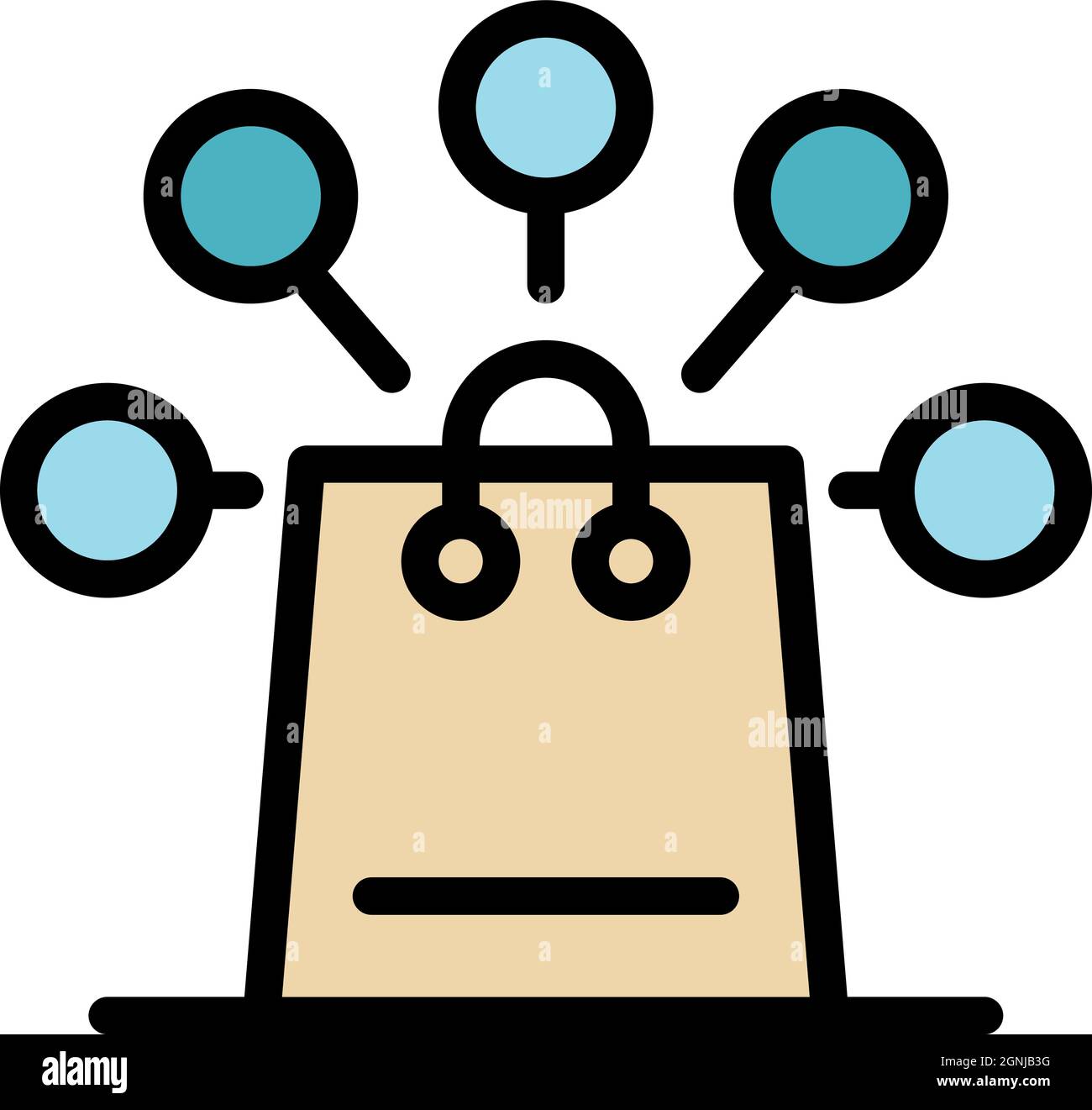 Marketing sales icon. Outline marketing sales vector icon color flat ...