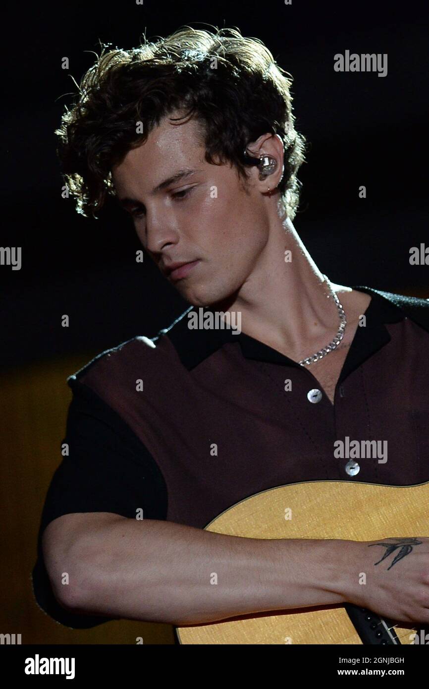 New York, NY, USA. 25th Sep, 2021. Shawn Mendes on stage for Global ...