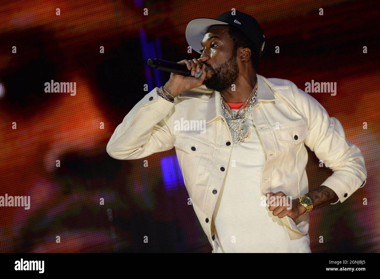New York, NY, USA. 25th Sep, 2021. Meek Mill on stage for Global ...