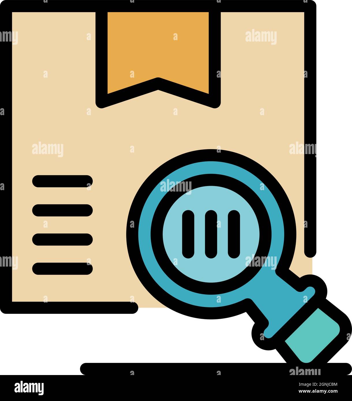 Inspect box icon. Outline inspect box vector icon color flat isolated ...