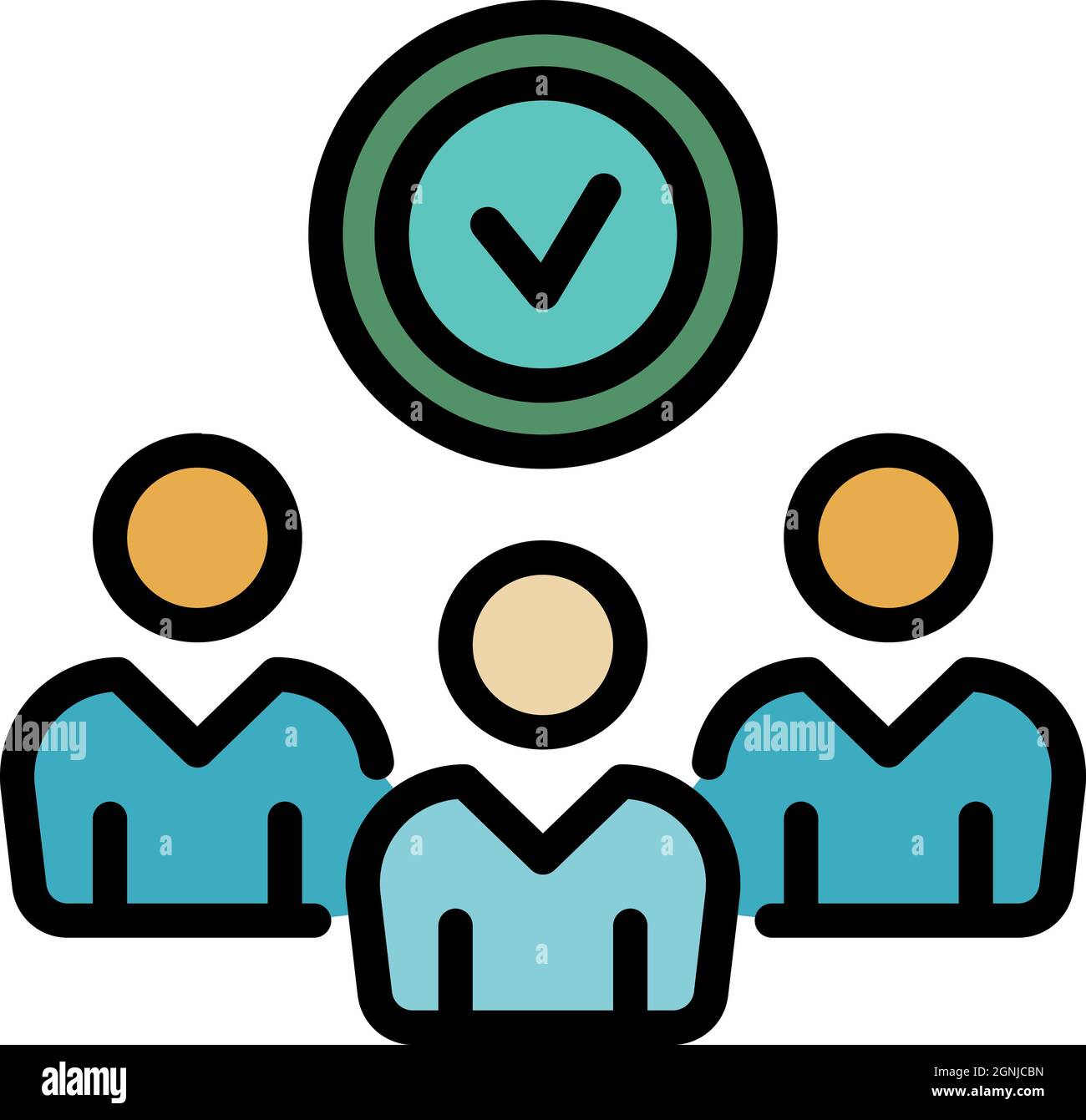 Customer care icon. Outline customer care vector icon color flat ...