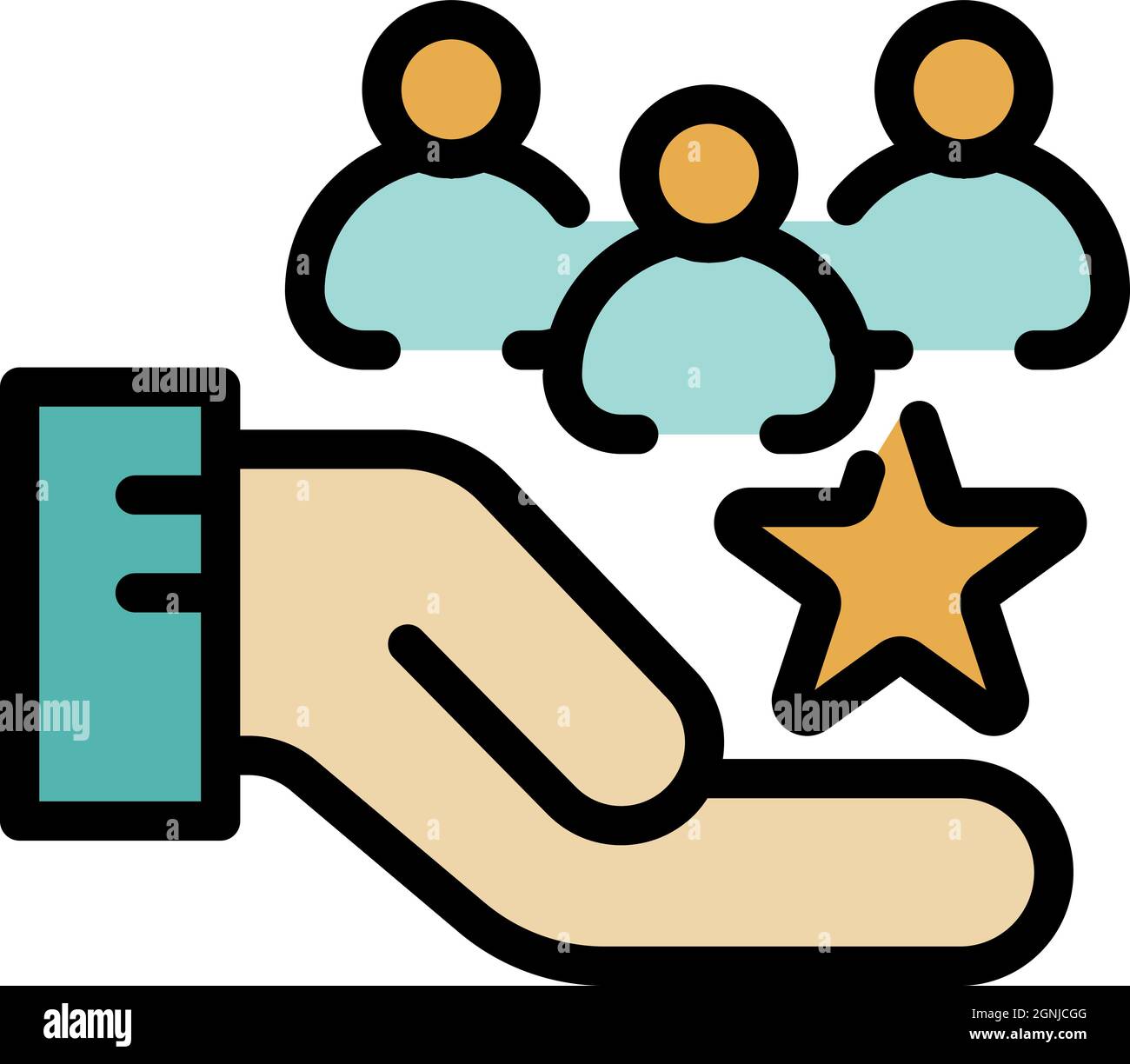 Vip shop clients icon. Outline vip shop clients vector icon color flat ...