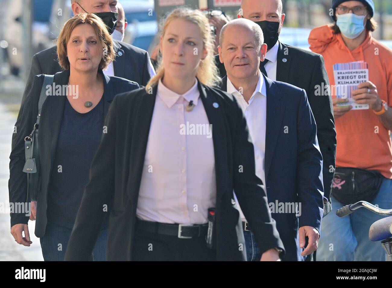 Potsdam, Germany. 26th Sep, 2021. SPD Chancellor candidate Olaf Scholz ...