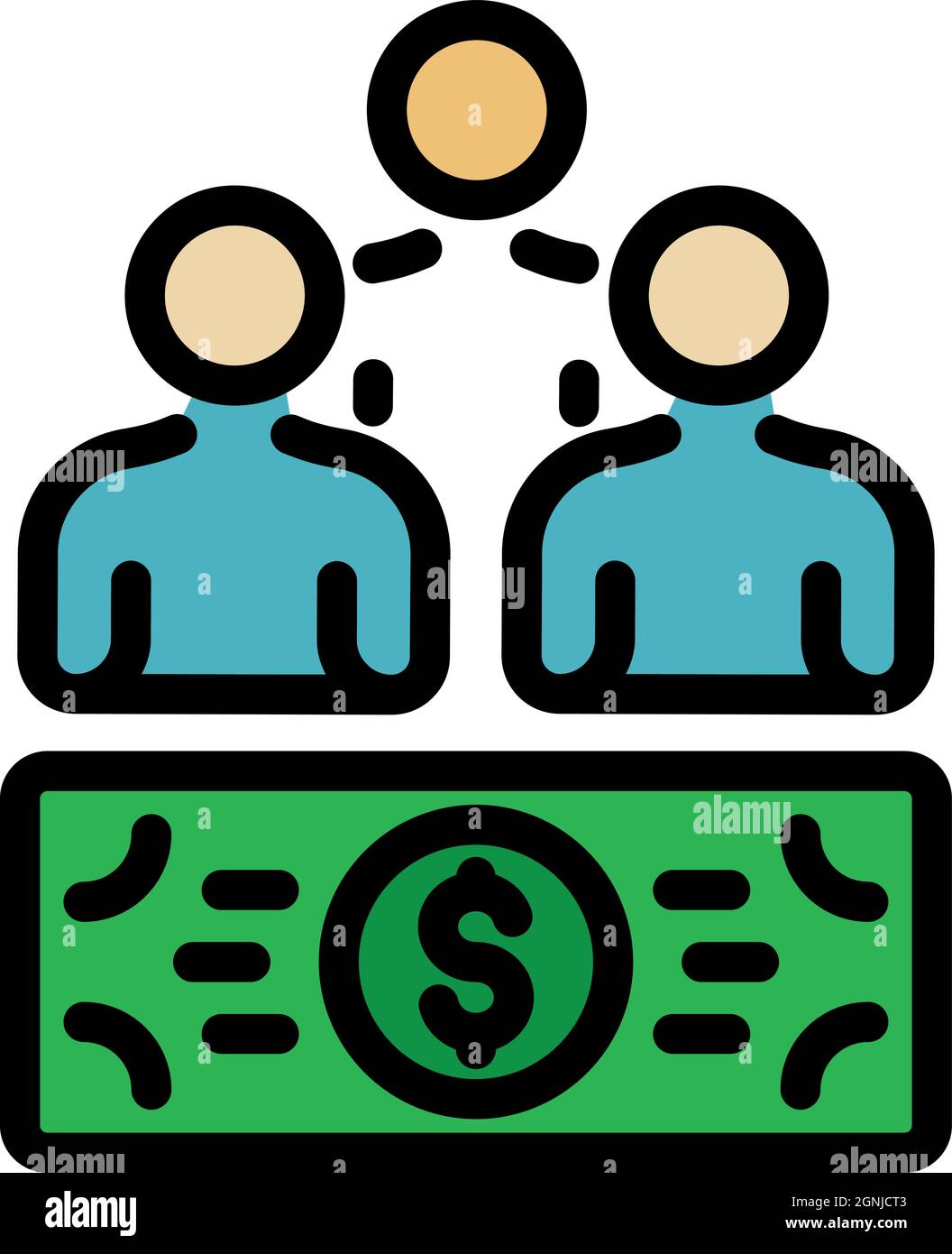 Customers money icon. Outline customers money vector icon color flat ...