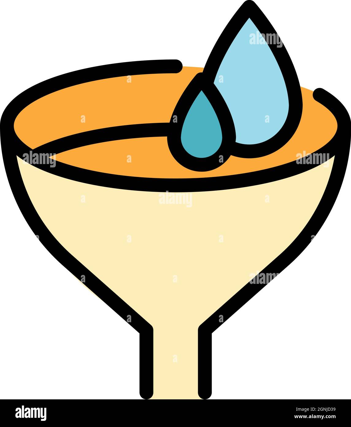 Car oil funnel icon. Outline car oil funnel vector icon color flat ...