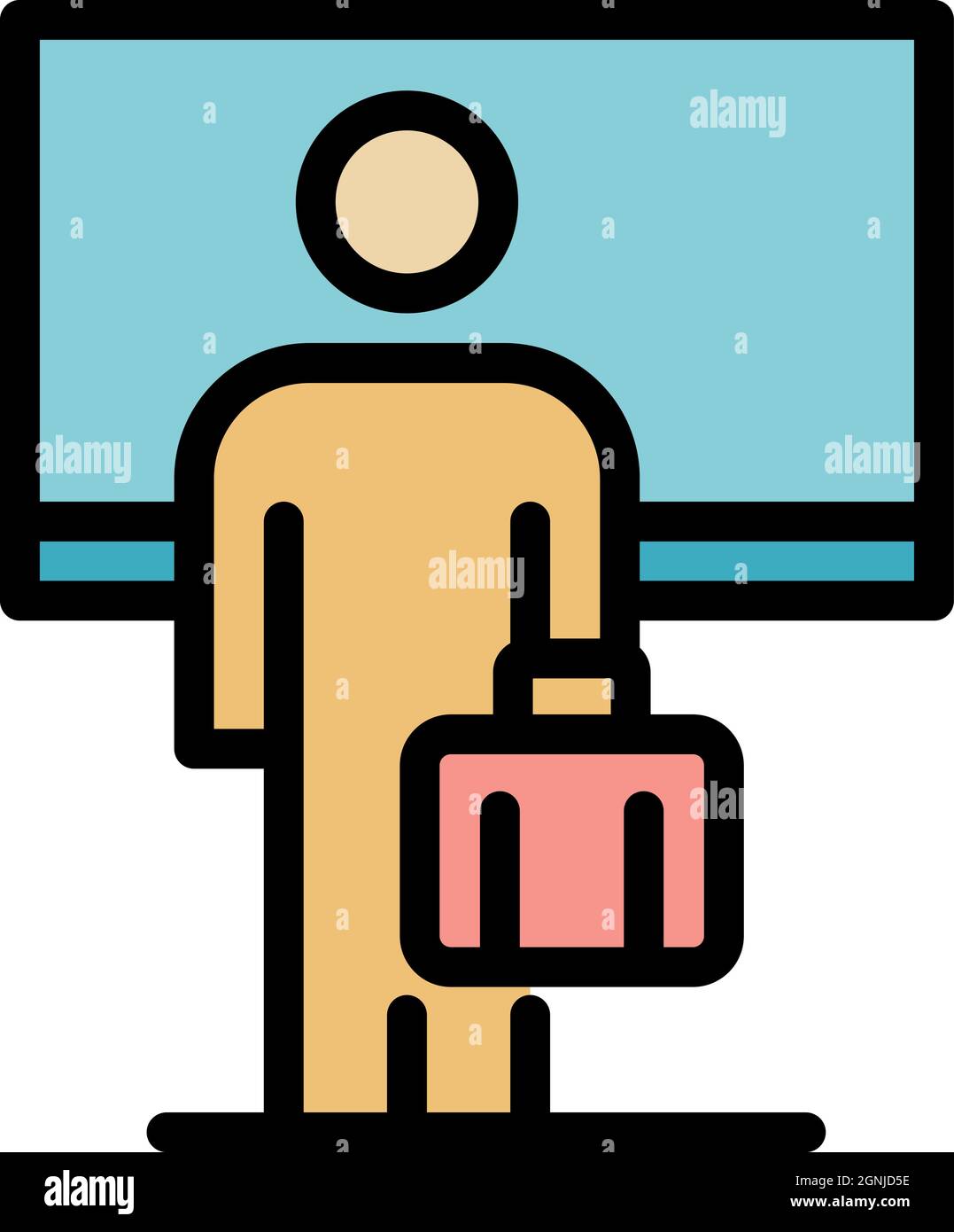 Man tourism manager icon. Outline man tourism manager vector icon color ...