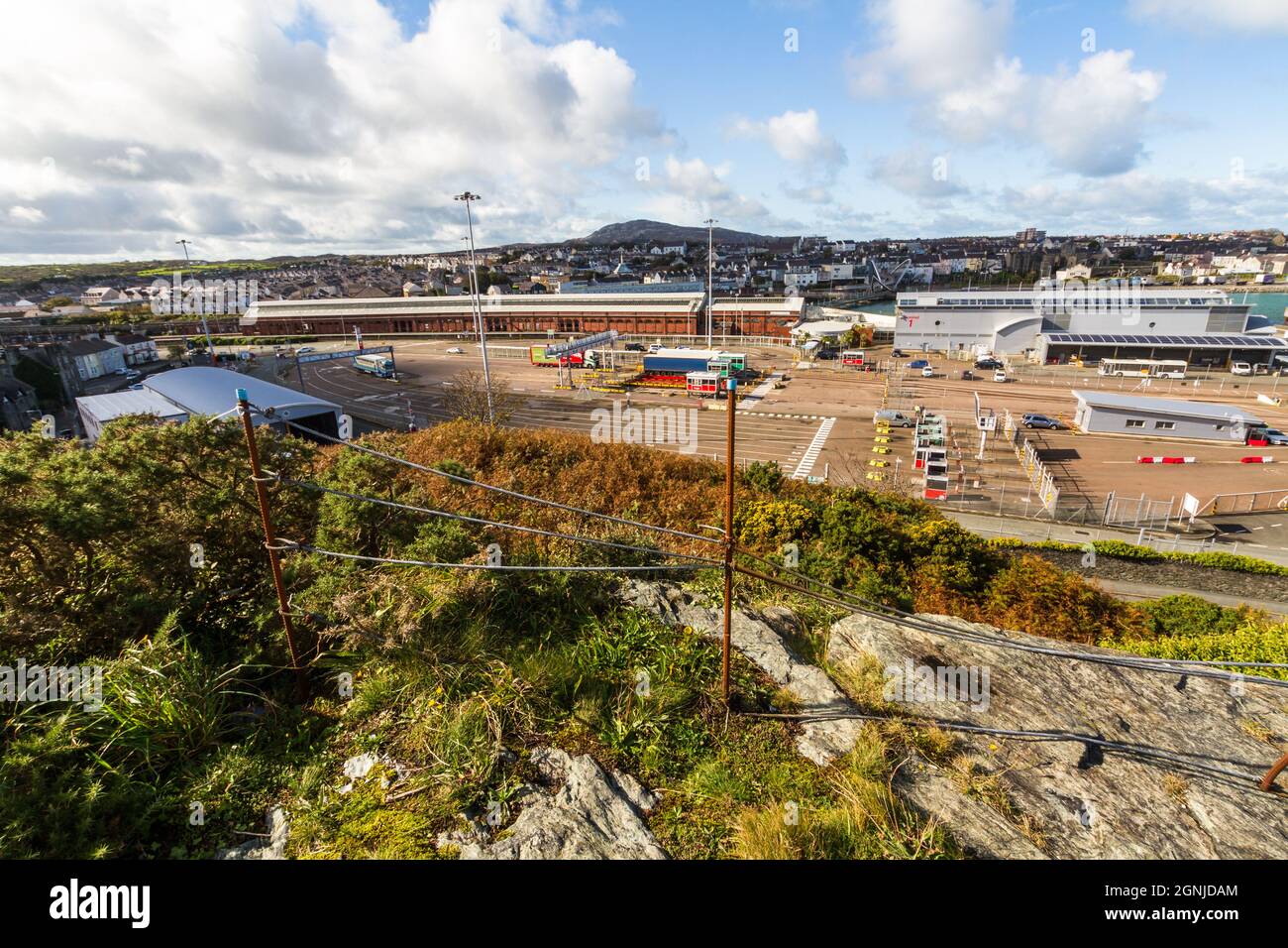Holyhead, Wales – October 6 2020: Town of Holyhead with port, Anglesey ...