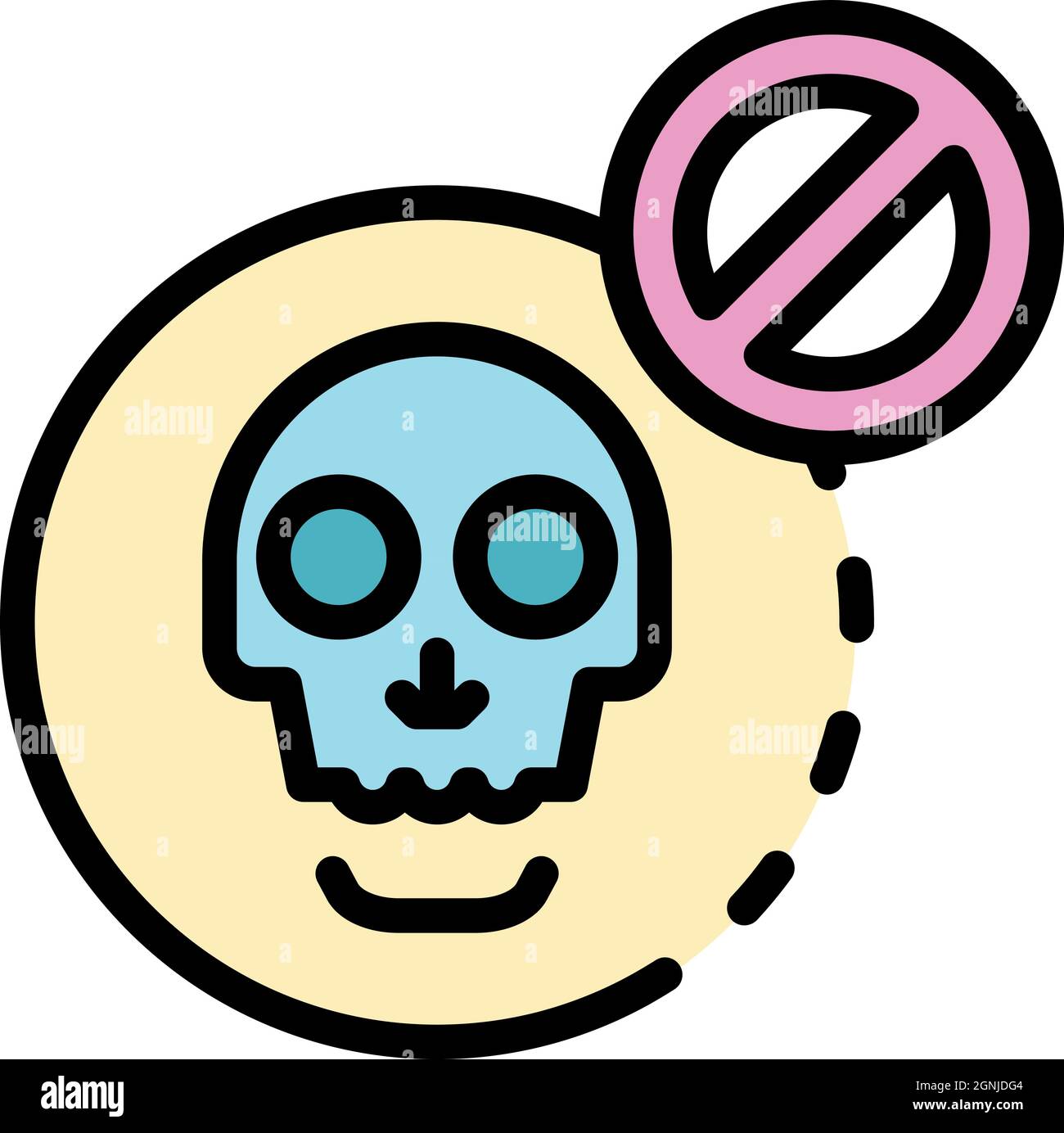 No death icon. Outline no death vector icon color flat isolated Stock ...