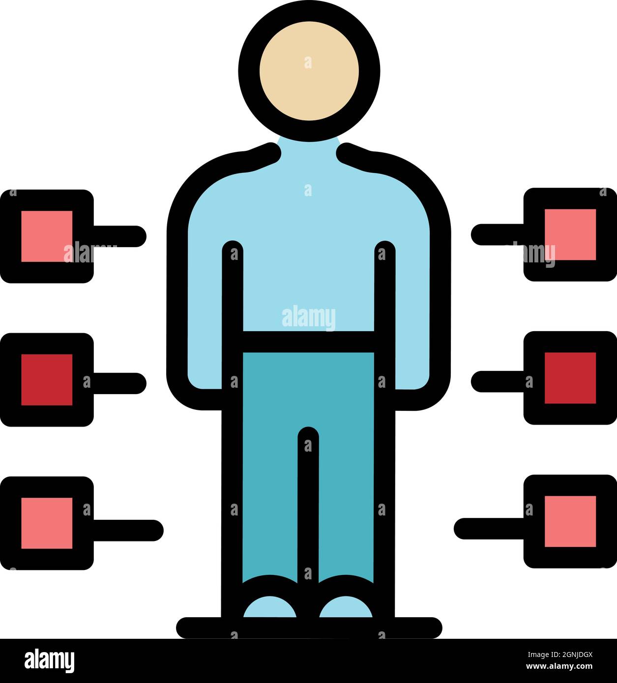 Worker responsibilities icon. Outline worker responsibilities vector ...