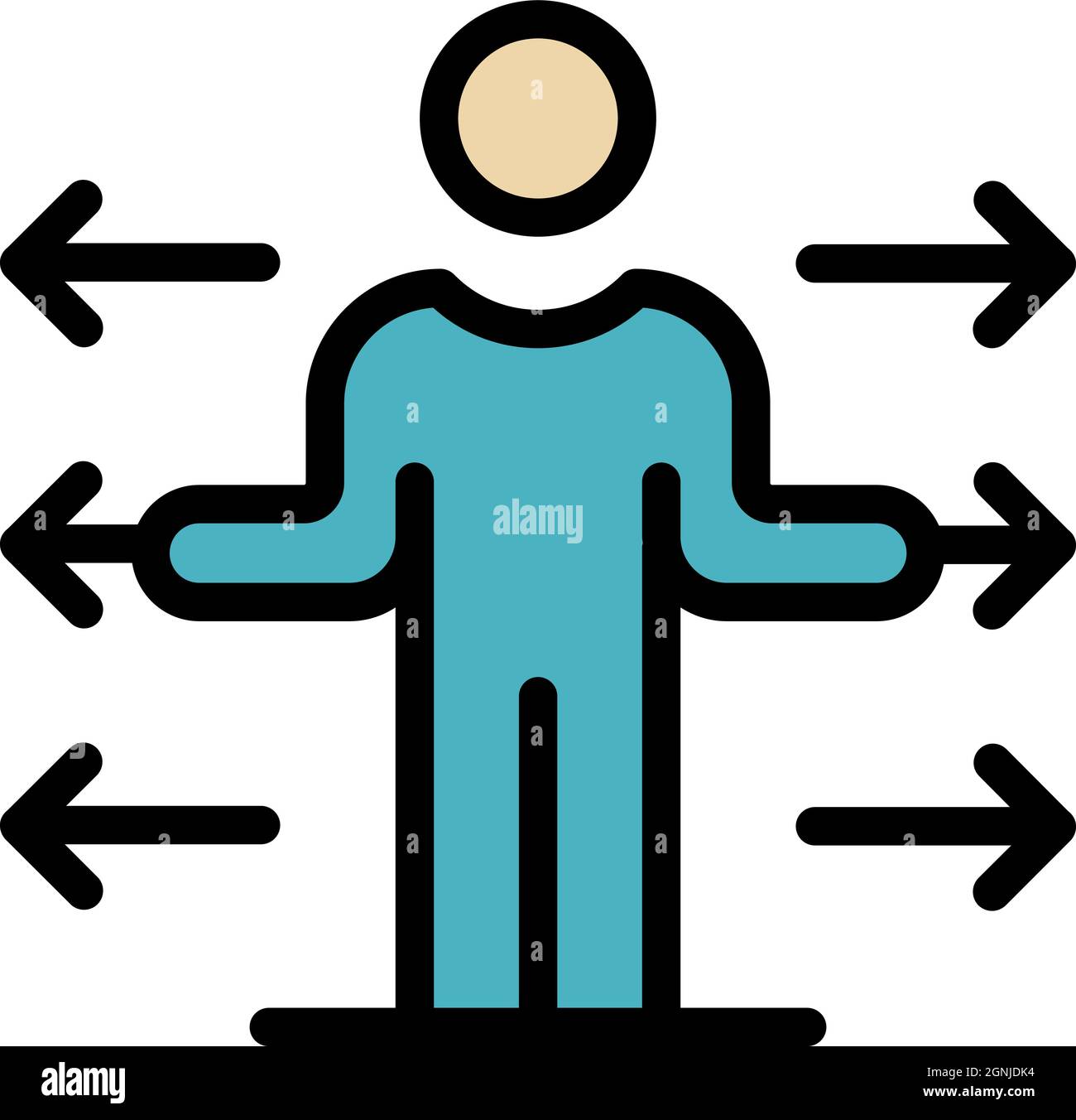 Affiliate salesman icon. Outline affiliate salesman vector icon color ...