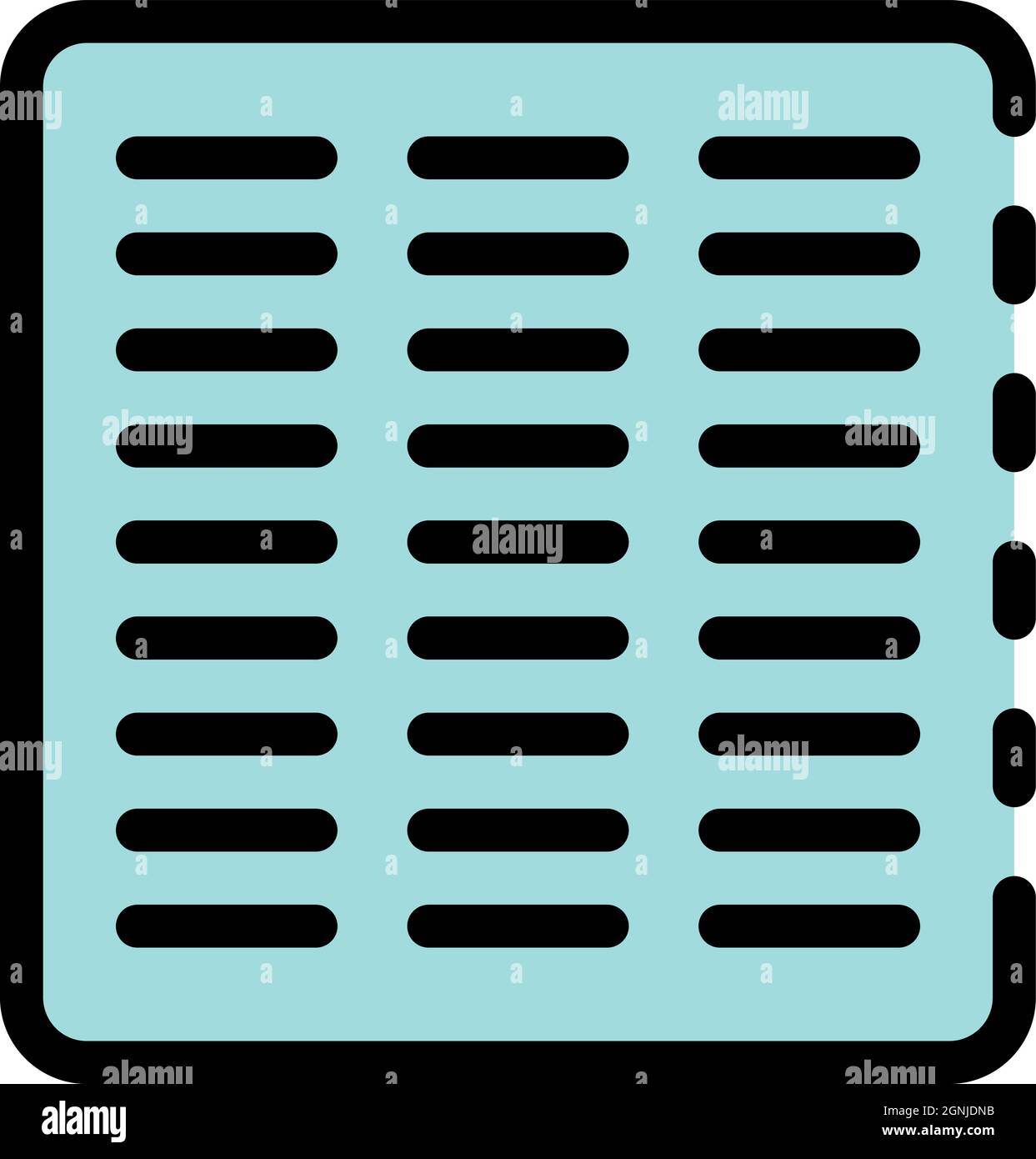 Metal vent cover icon. Outline metal vent cover vector icon color flat ...