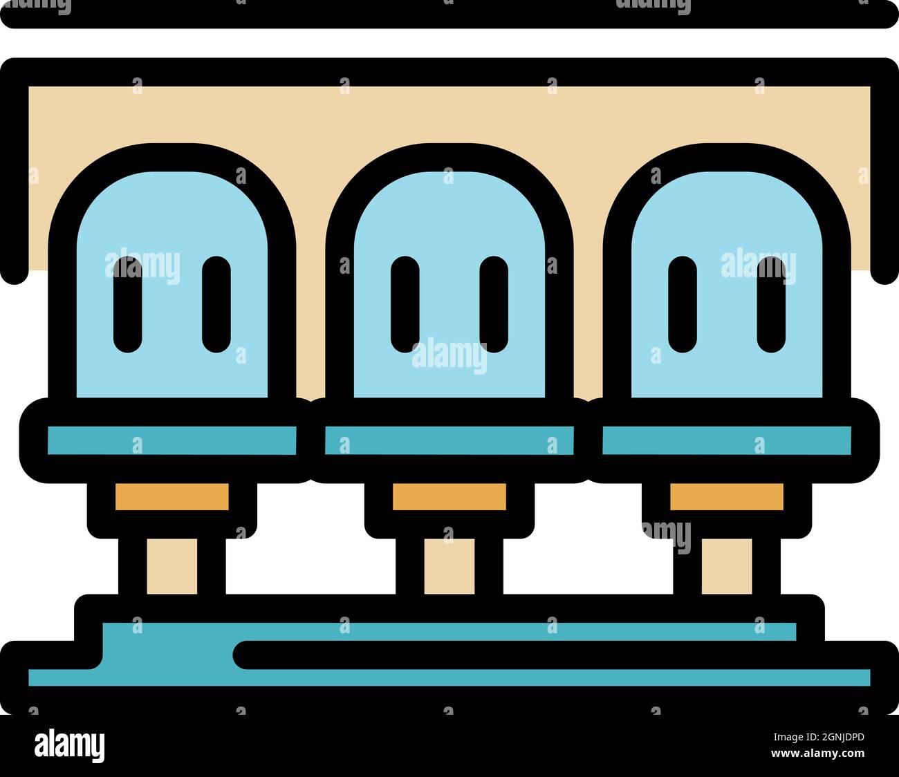 Train station icon. Outline train station vector icon color flat ...