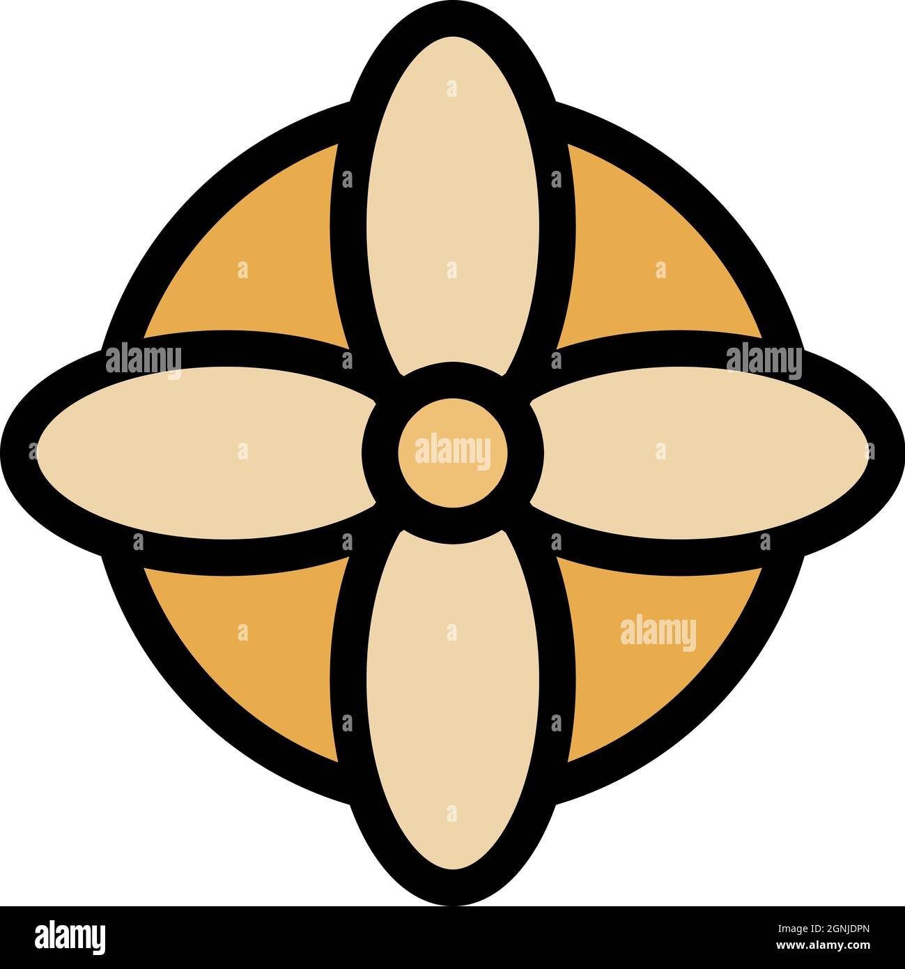 Four blades fan icon. Outline four blades fan vector icon color flat ... Four blades fan icon. Outline four blades fan vector icon color flat ...