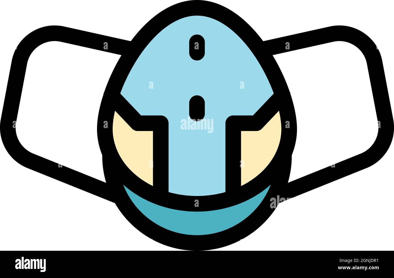 Respirator icon. Outline respirator vector icon color flat isolated ...