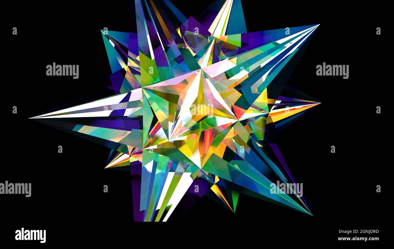 Rainbow star object intro 3d render Stock Photo - Alamy