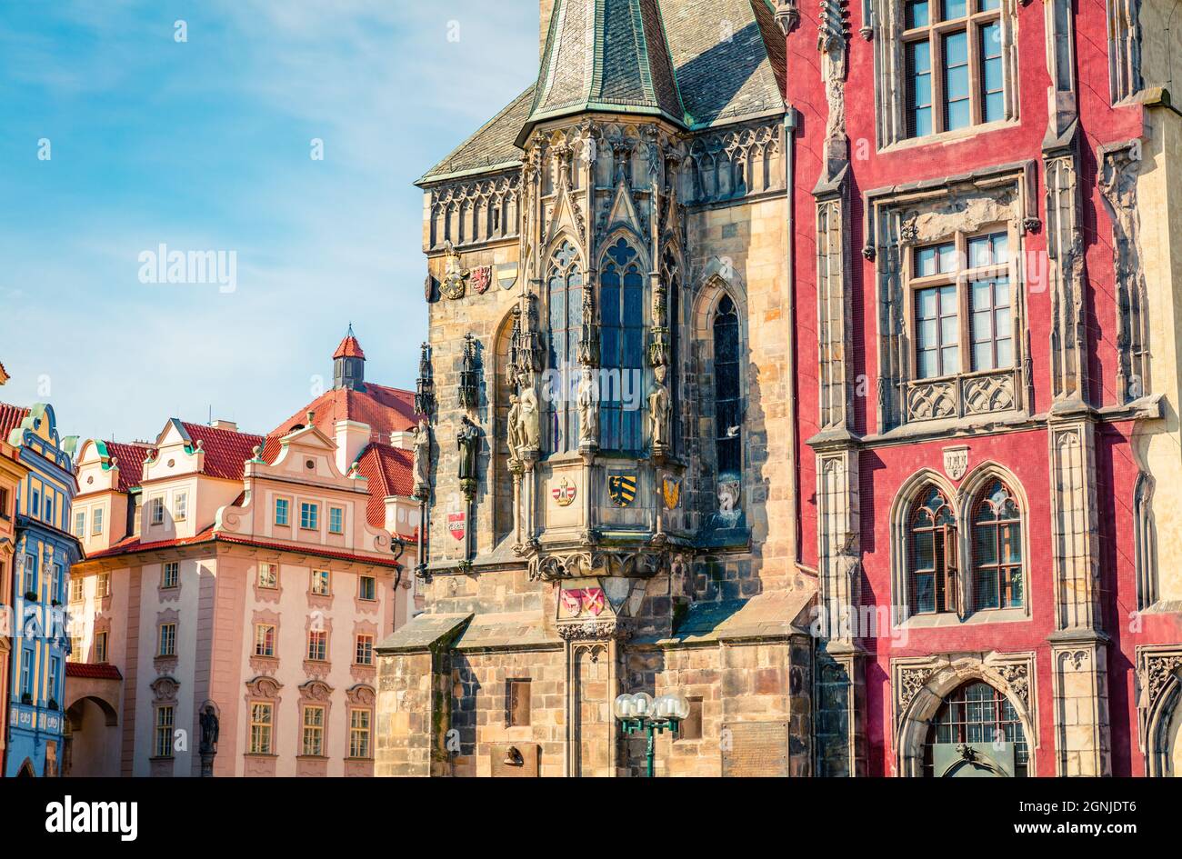 Fragment of 14th-century old town hall, renowned for its observation ...