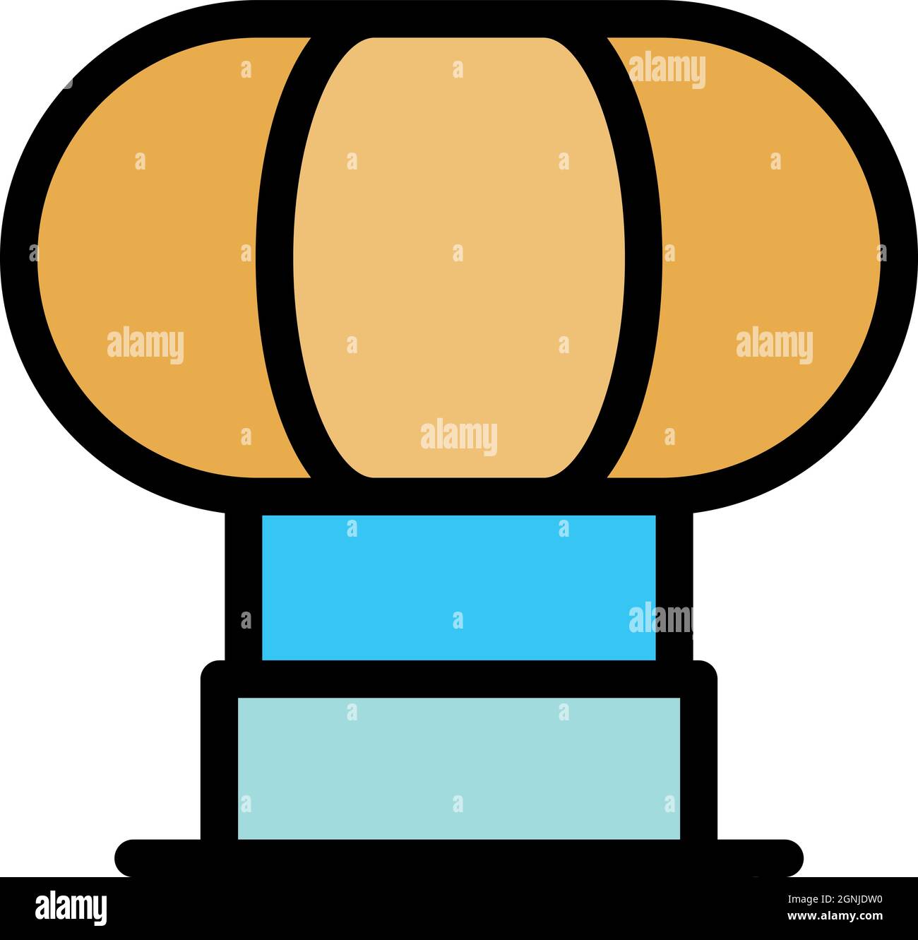 Fan and vent duct icon. Outline fan and vent duct vector icon color ...