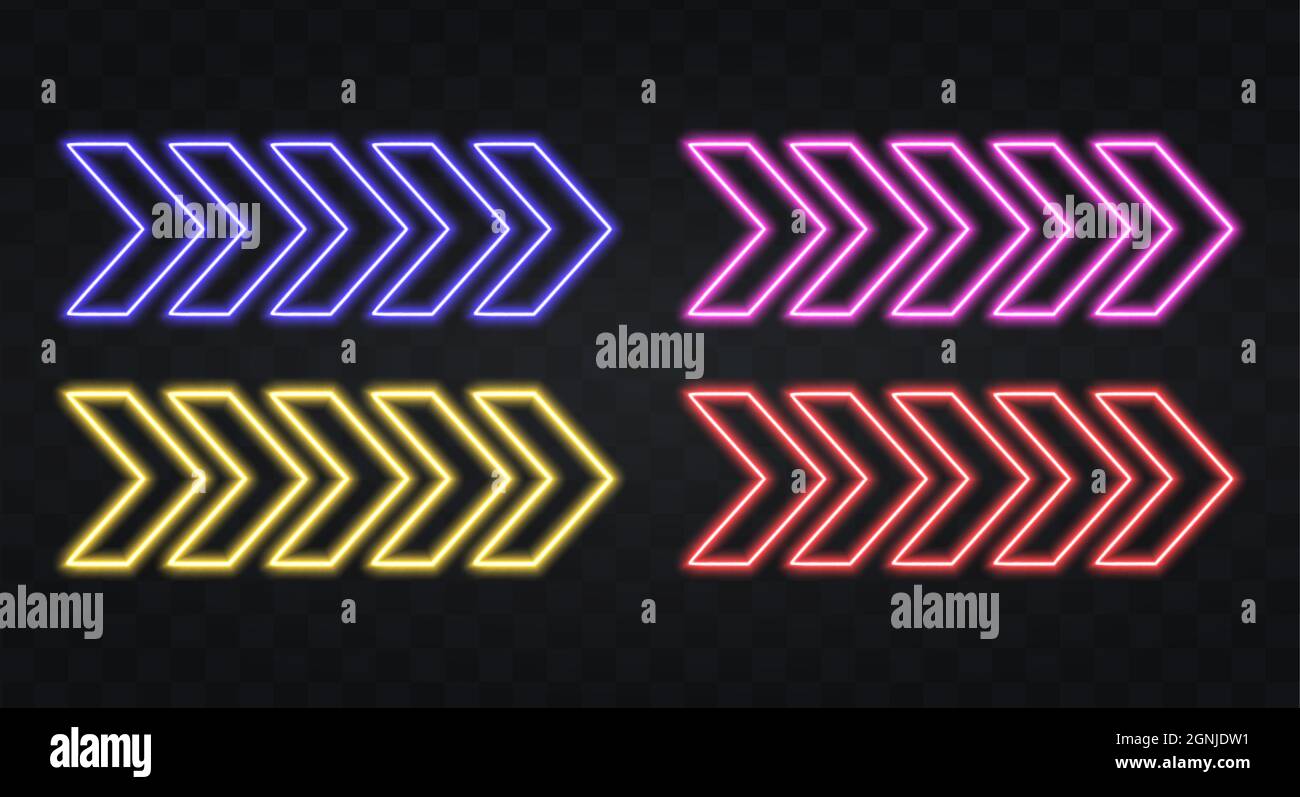 Neon arrow lamp wall sign Stock Vector Image & Art - Alamy