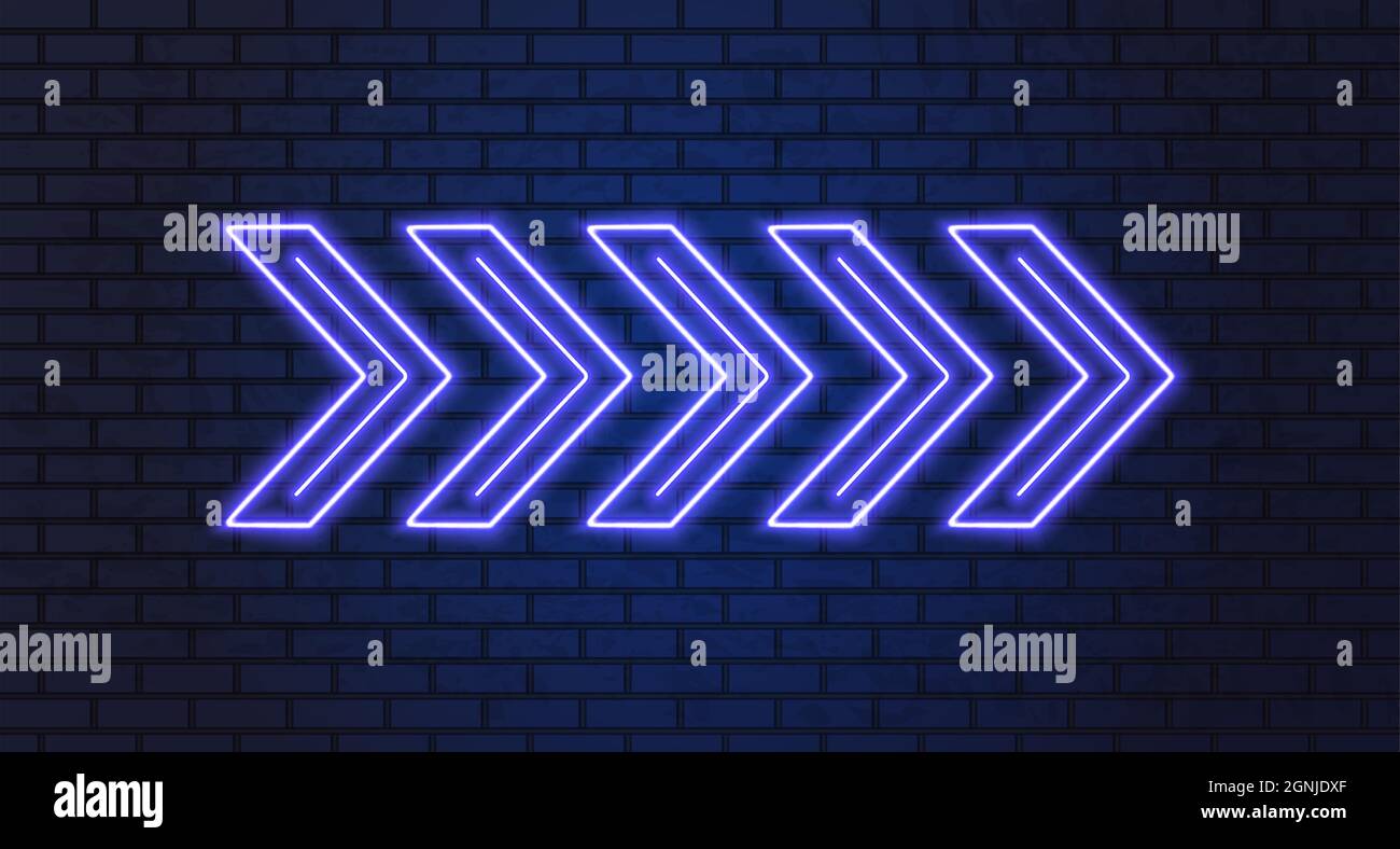 Neon arrow lamp wall sign Stock Vector Image & Art - Alamy