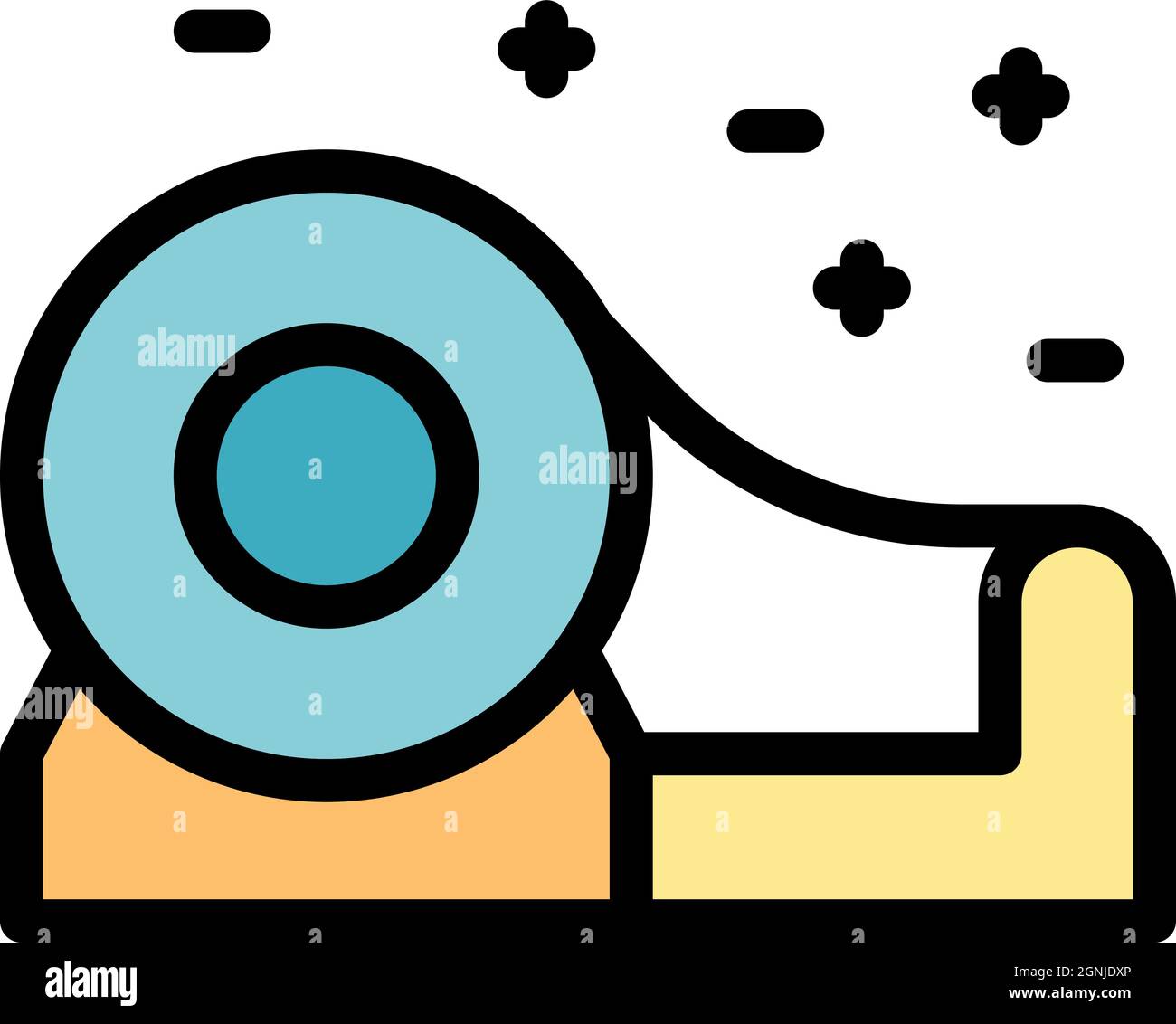 Tape dispenser icon. Outline tape dispenser vector icon color flat ...