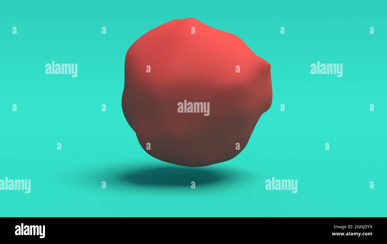 Fantasy Wavy Smooth Ball red skin 3d render Stock Photo - Alamy
