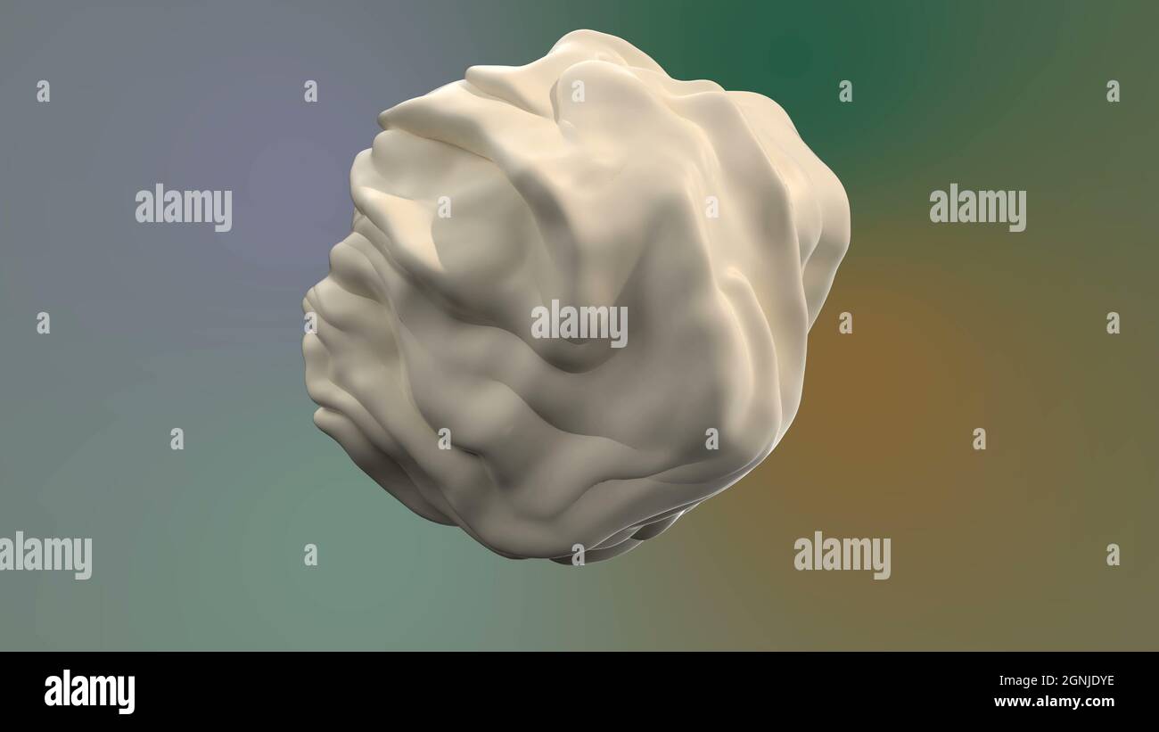 Twisted form shape Futuristic technology concept Fluid art 3d render ...