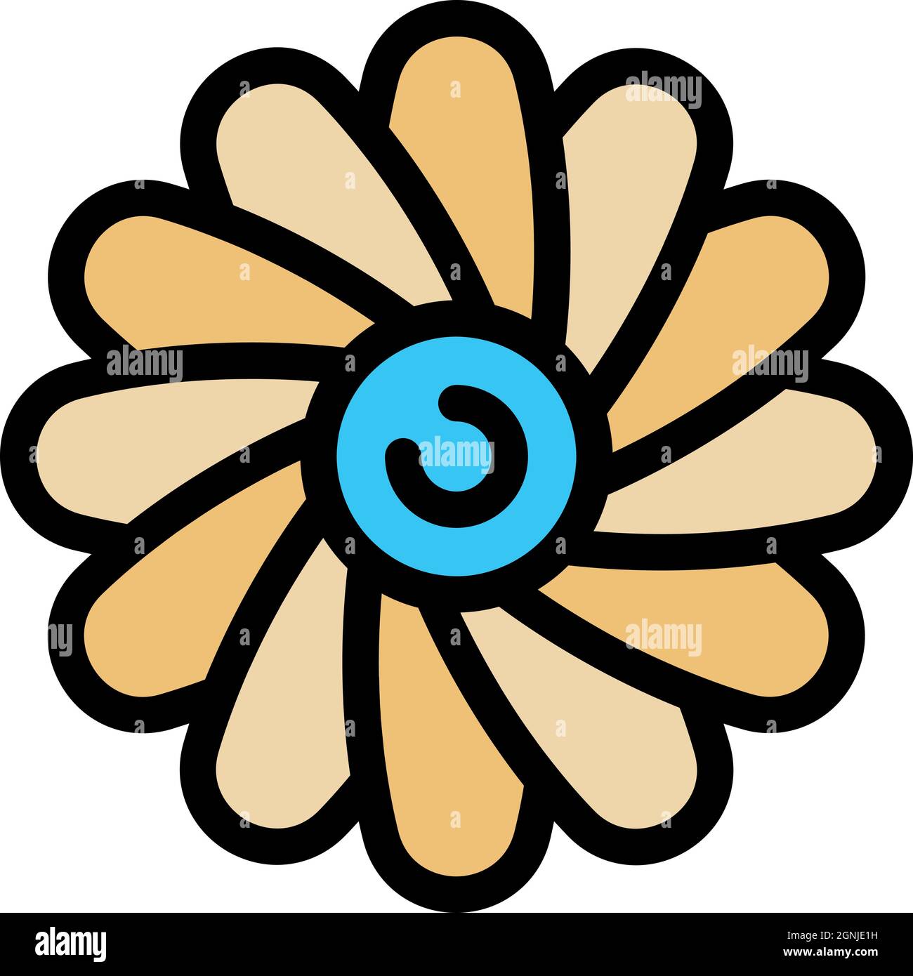 Multi blade propeller top view icon. Outline multi blade propeller top ...