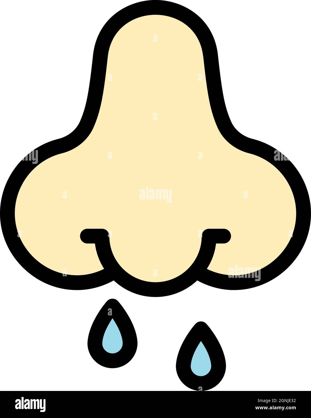 Nose bleed icon. Outline nose bleed vector icon color flat isolated ...