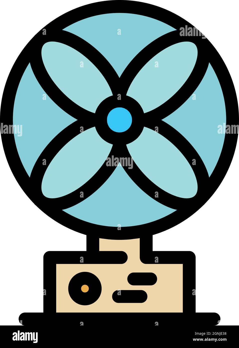 Table fan icon. Outline table fan vector icon color flat isolated Stock ...