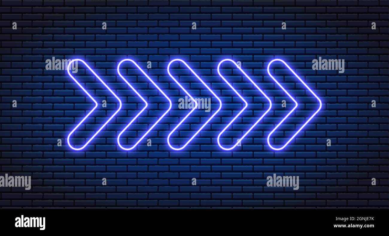 Neon arrow lamp wall sign Stock Vector Image & Art - Alamy