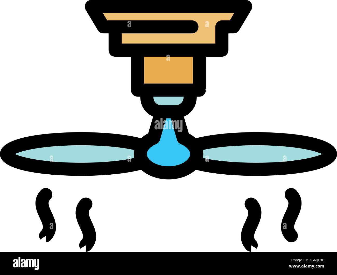 Rotating ceiling fan icon. Outline rotating ceiling fan vector icon ...
