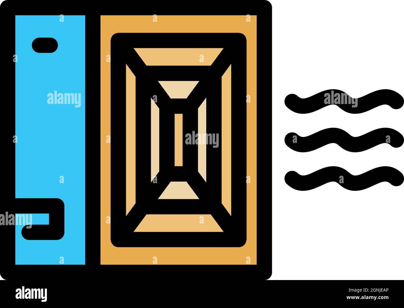 Vent air circulation icon. Outline vent air circulation vector icon ...