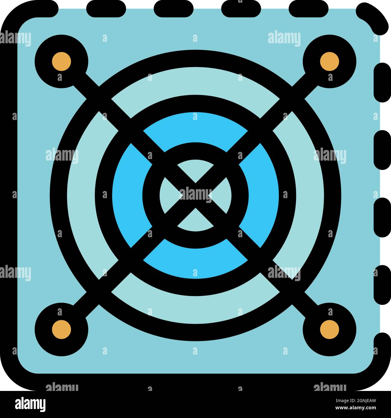 Round grids plastic cover icon. Outline round grids plastic cover ...