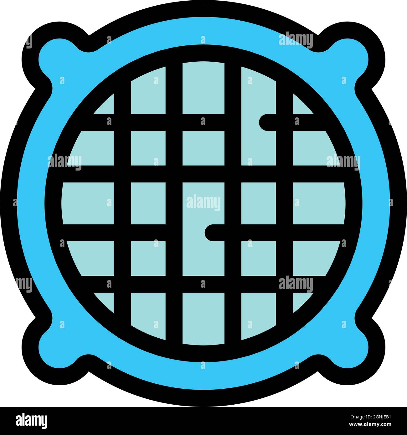 Round ventilation grids icon. Outline round ventilation grids vector icon color flat isolated ...