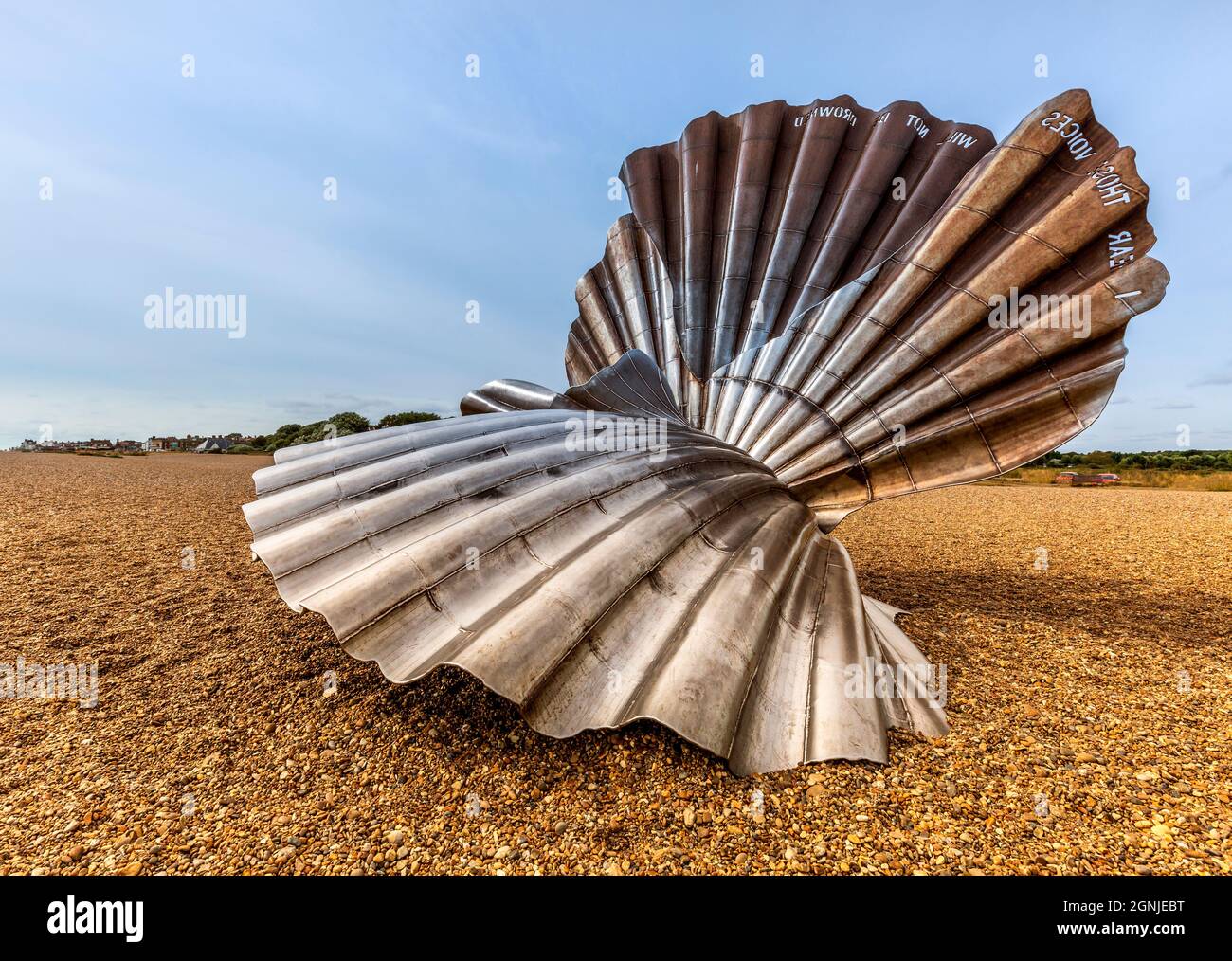 The Aldeburgh Scallop shell sculpture on the shingle beach, Suffolk ...