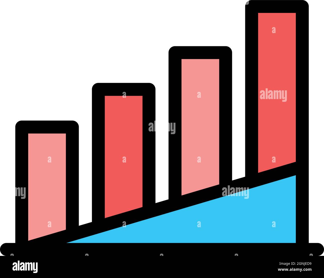 Temperature diagram icon. Outline temperature diagram vector icon color ...