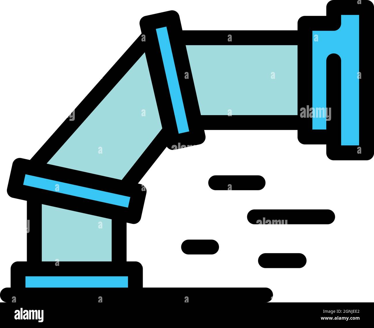 Ventilation duct icon. Outline ventilation duct vector icon color flat ...