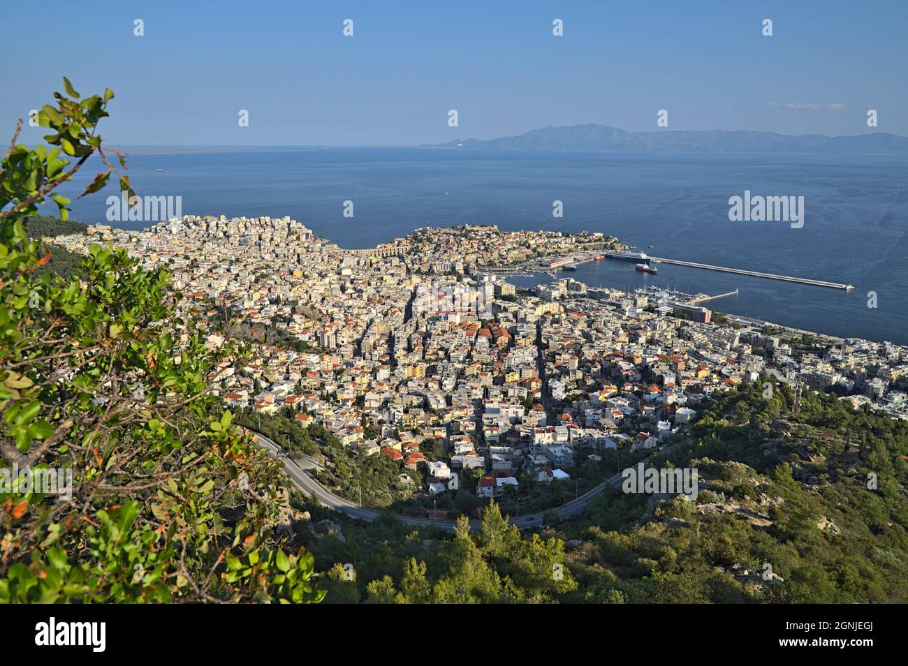 View of Kavala in Greece from a viewpoint Stock Photo - Alamy