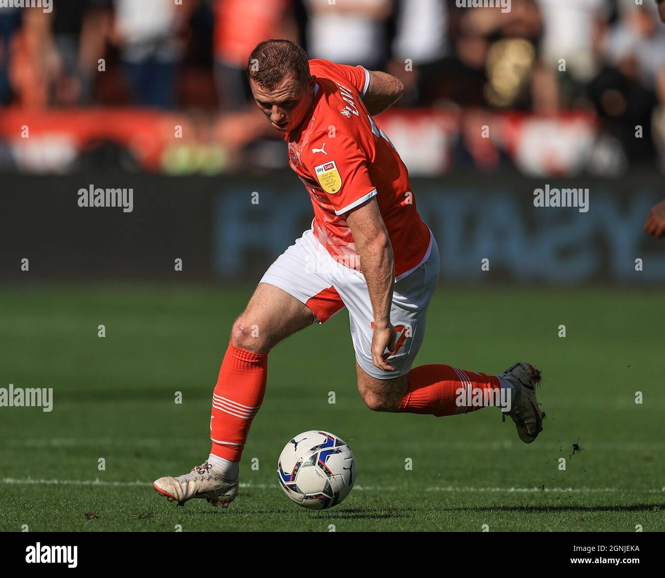 Shayne Lavery #19 of Blackpool in action during the game Stock Photo ...