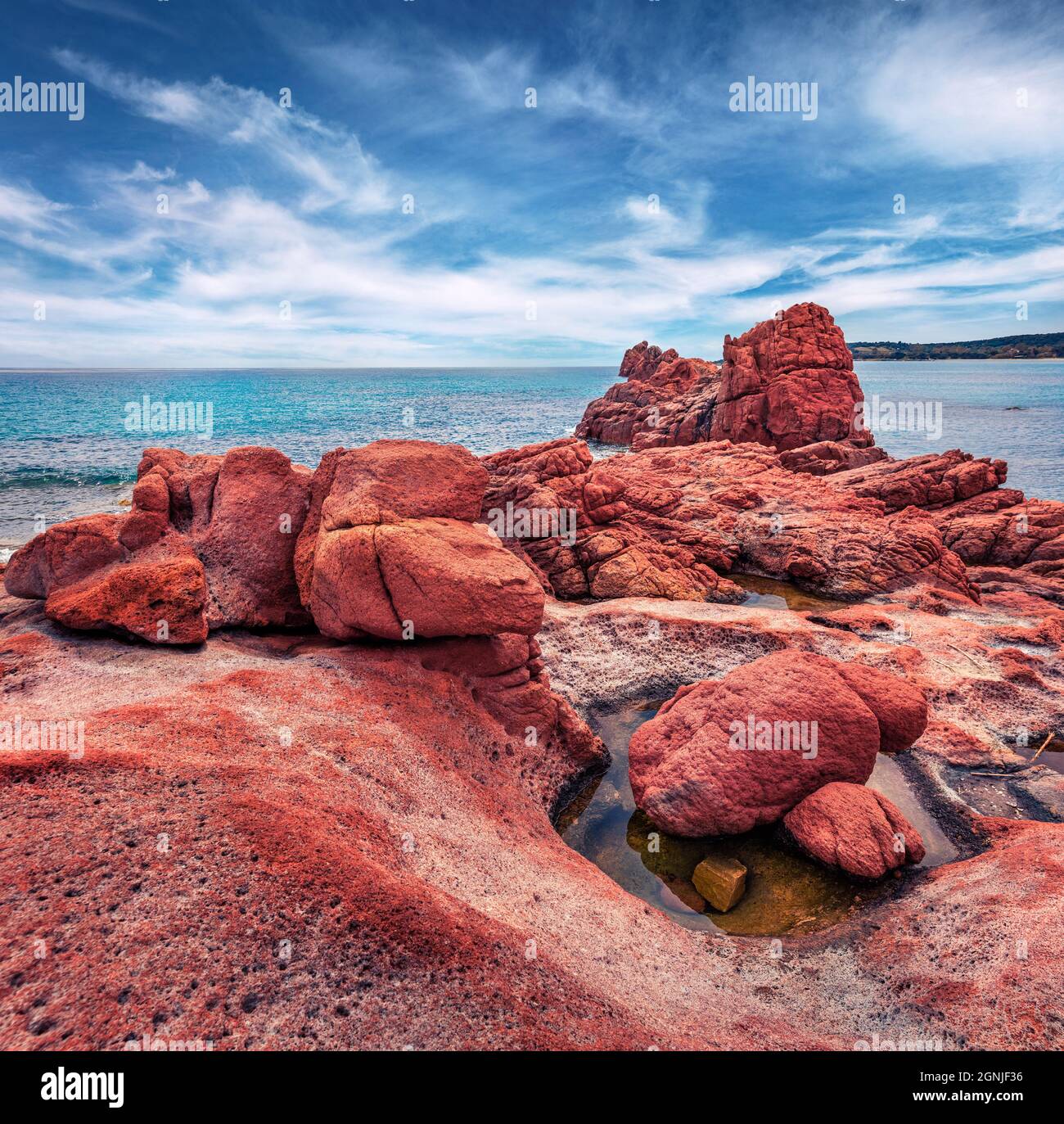 Exotic Red Rocks Gli Scogli Rossi - Faraglioni cliffs on Di Cea beach ...