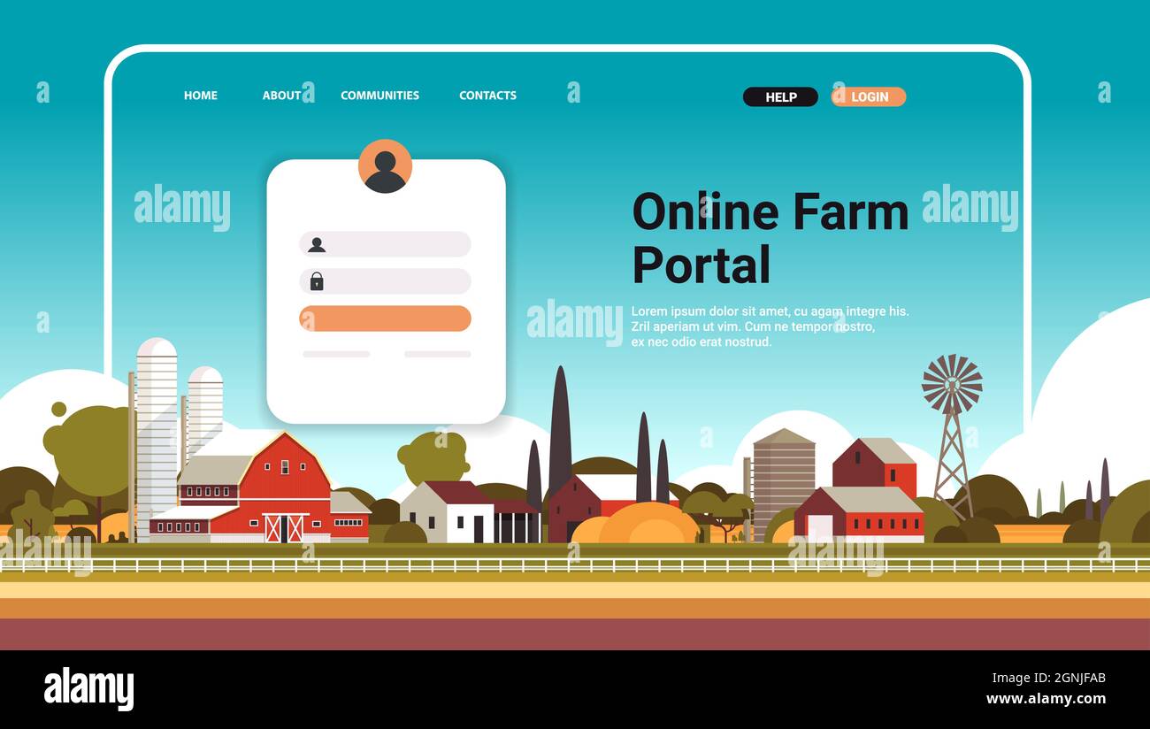 online farm portal website landing page template smart farming concept ...