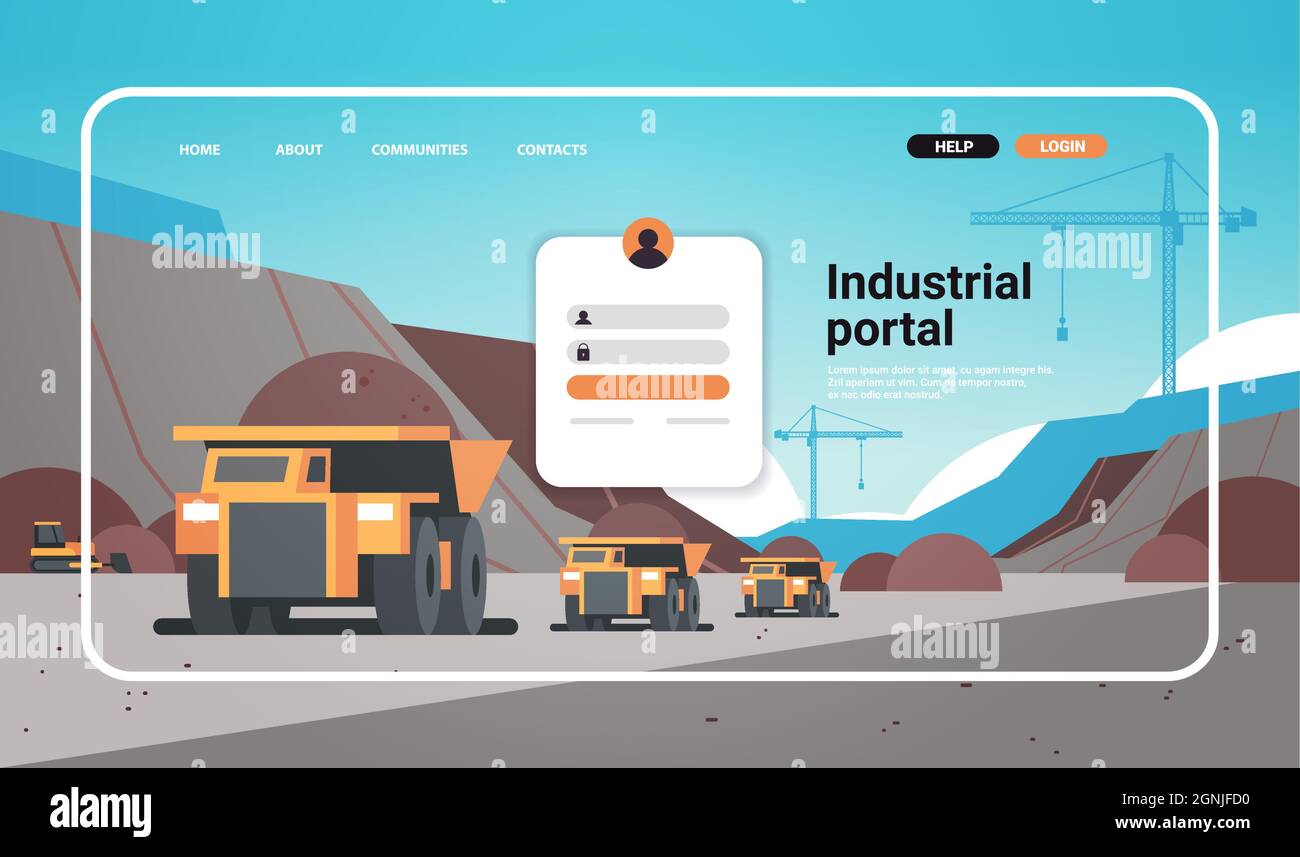 industrial portal website landing page template open pit mining ...