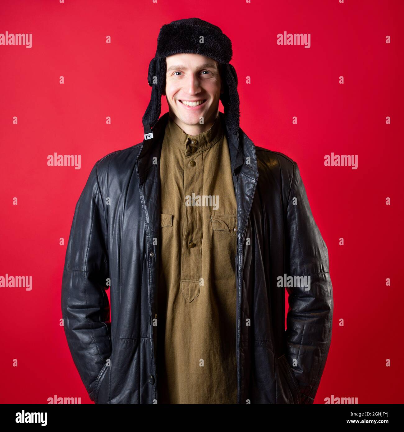 Ushanka man hi-res stock photography and images - Alamy