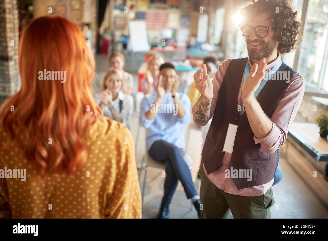 Young employee successfully completed professional training at the ...