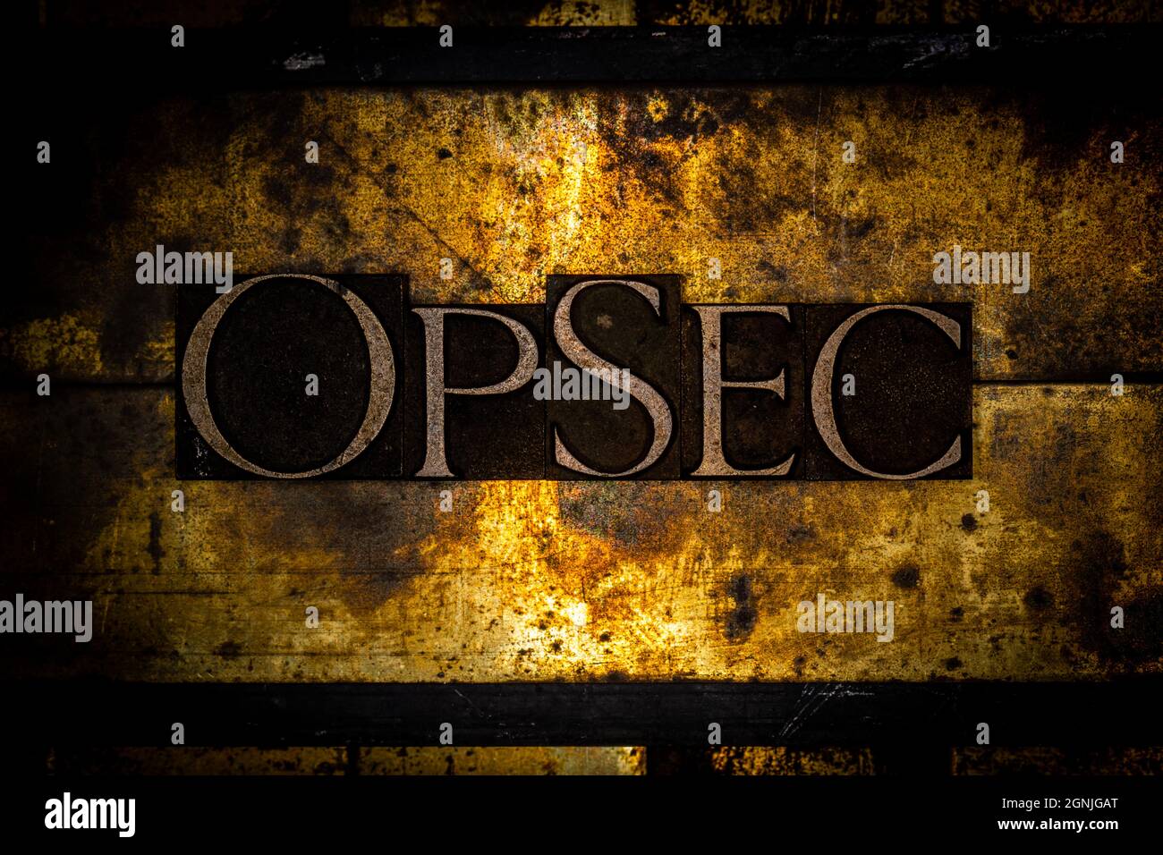 OpSec text on textured grunge copper and vintage gold background Stock ...
